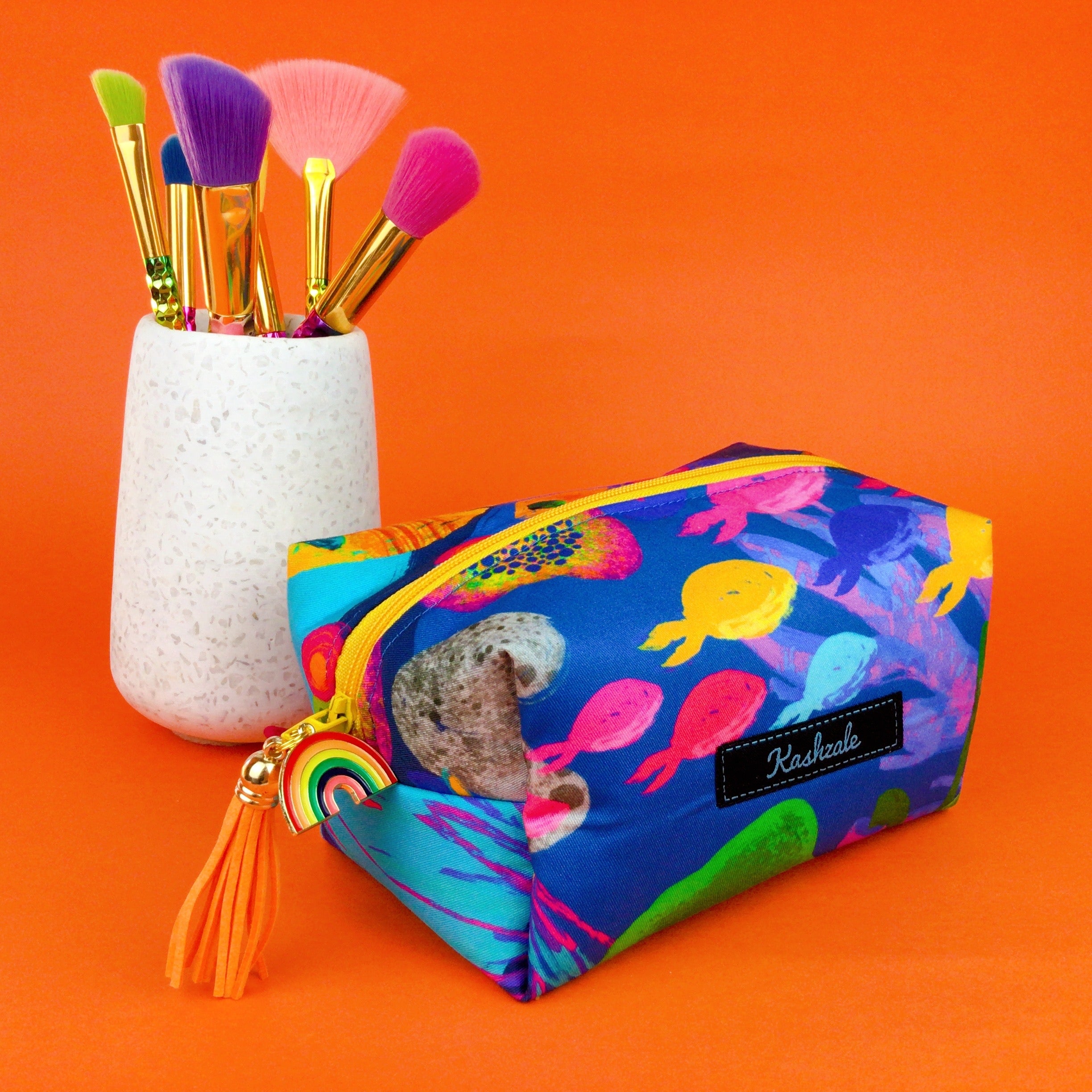 Reef Rainbow Medium Box Makeup Bag. Kasey Rainbow Design. – Kashzale ...